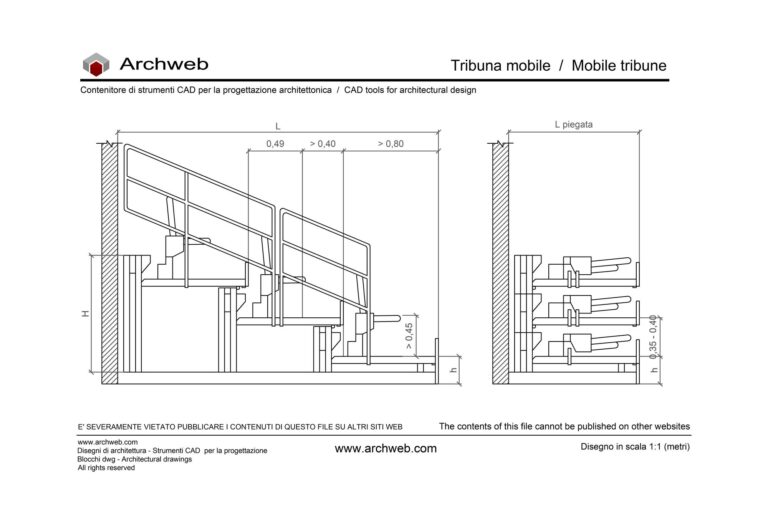 Movable and movable stands - Archweb dwg