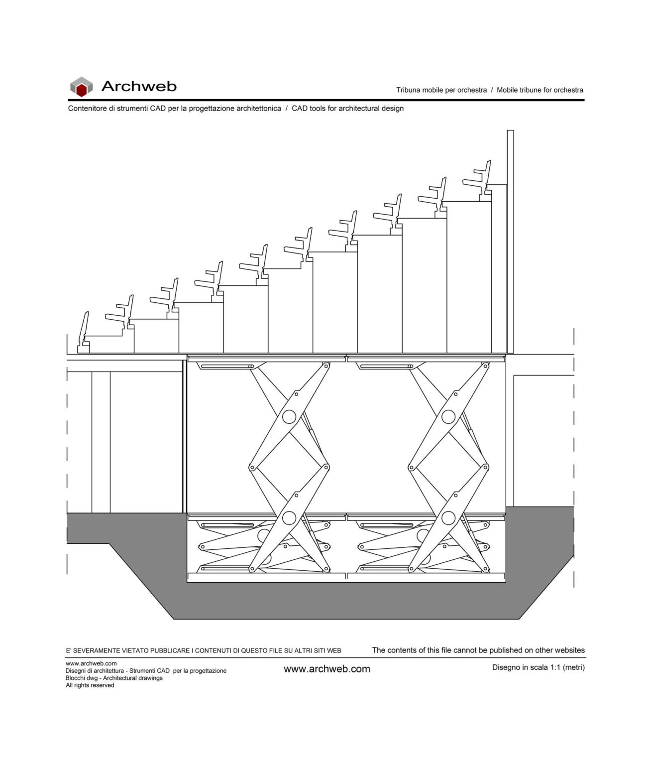 Movable and movable stands - Archweb dwg