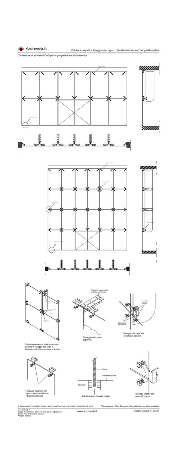 Spider joint glass - Archweb dwg