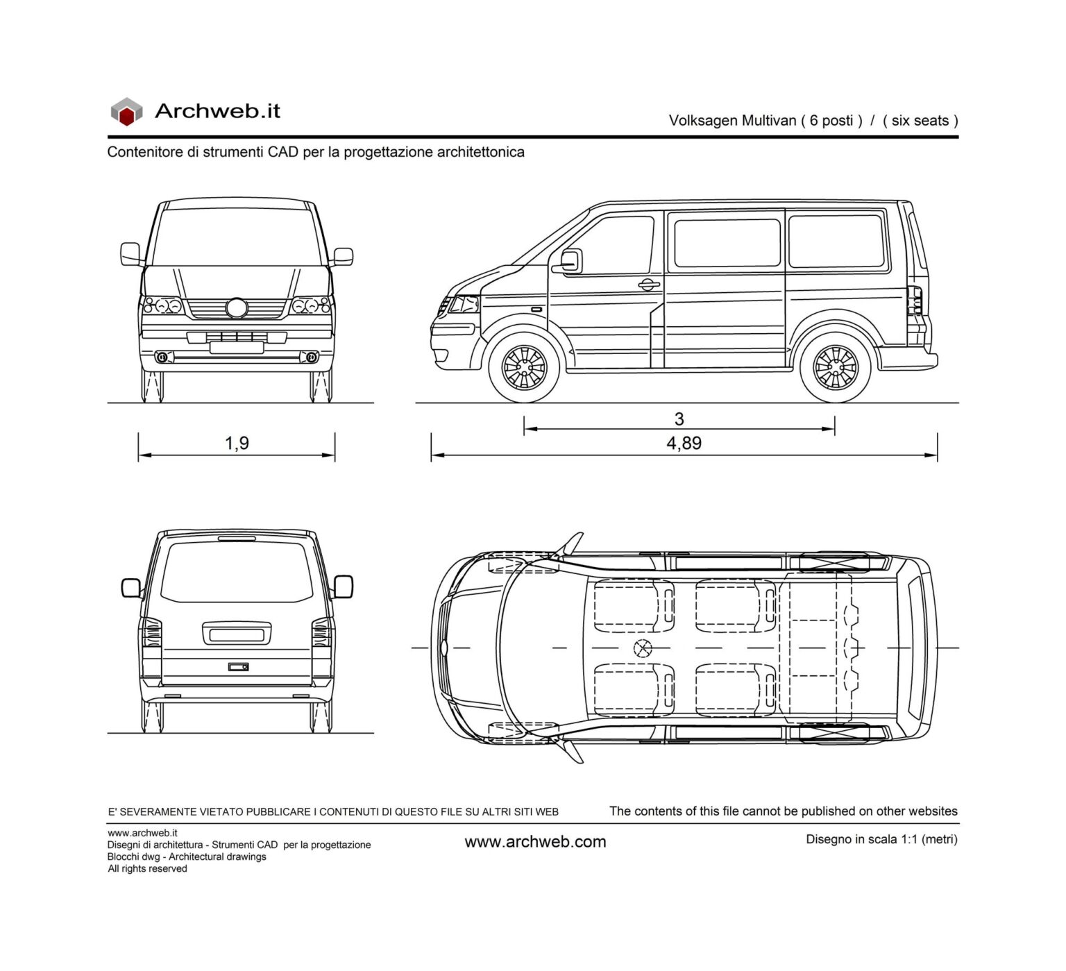 Van - Minibus - Minivan - Archweb dwg