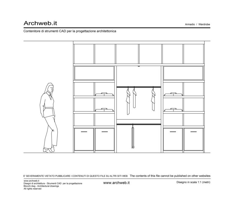 Wardrobe elevation - Archweb dwg