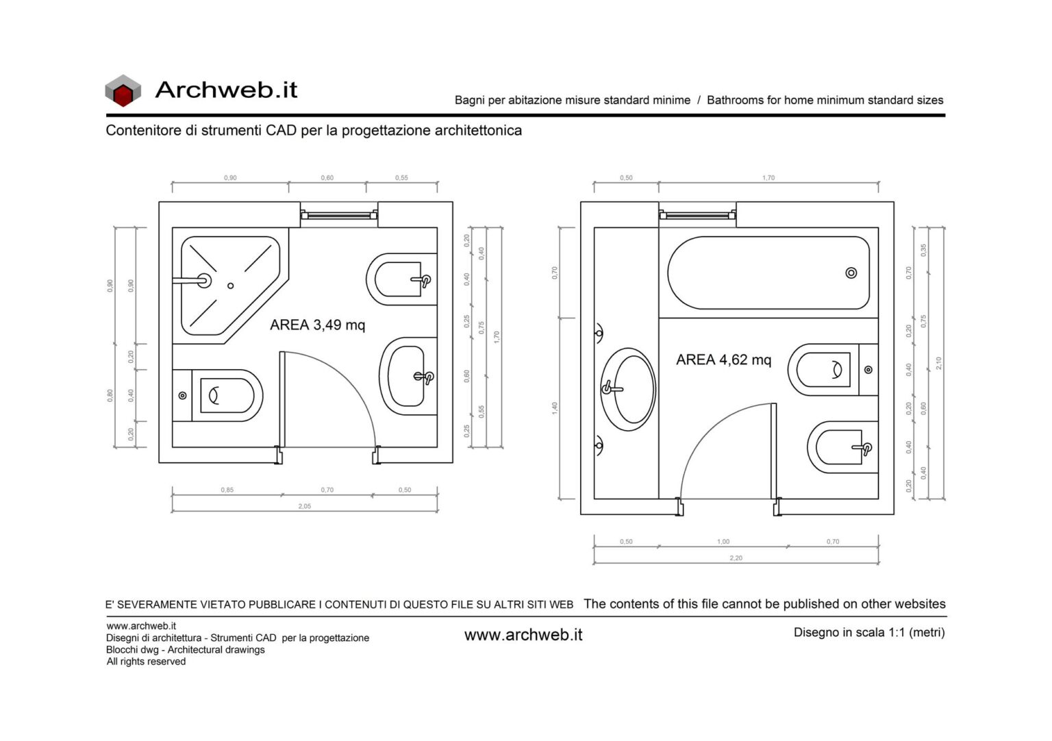 Baños - Aseos - Vestuarios - Archweb dwg