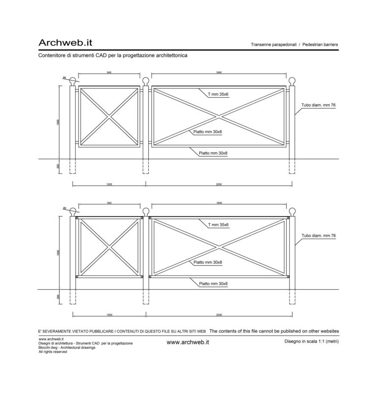 Pedestrian barriers - Archweb dwg