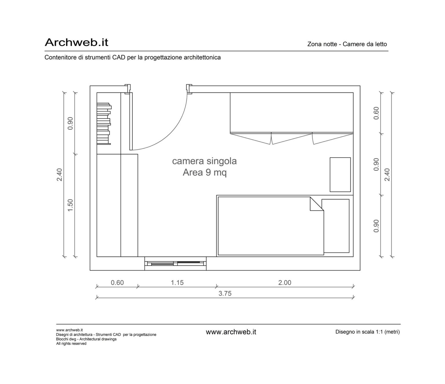 Children's bedroom autocad 05 - Archweb dwg