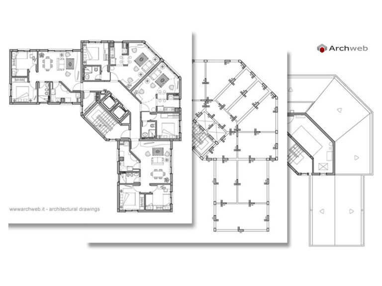 Houses in line - Archweb dwg
