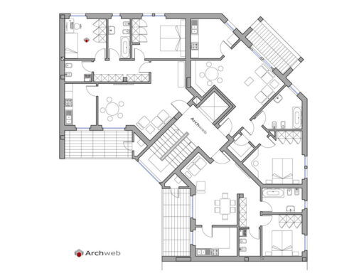 Houses in line - Archweb dwg