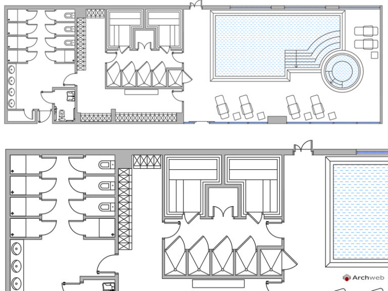 Wellness center pool area - Archweb dwg