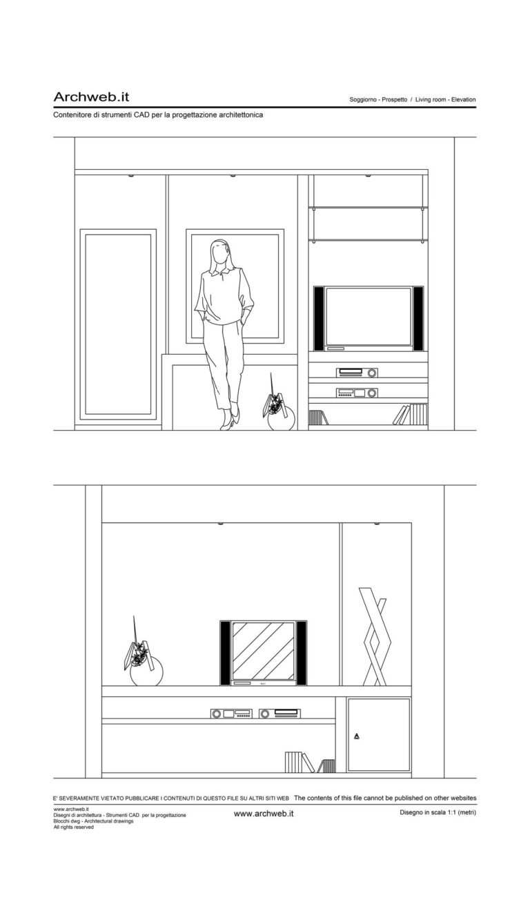 Living room elevation 01 - Archweb dwg