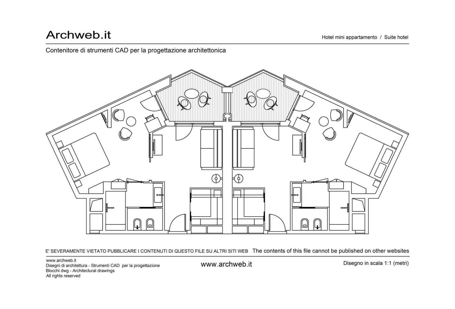 Hotels - Hotel - project schemes - Archweb dwg