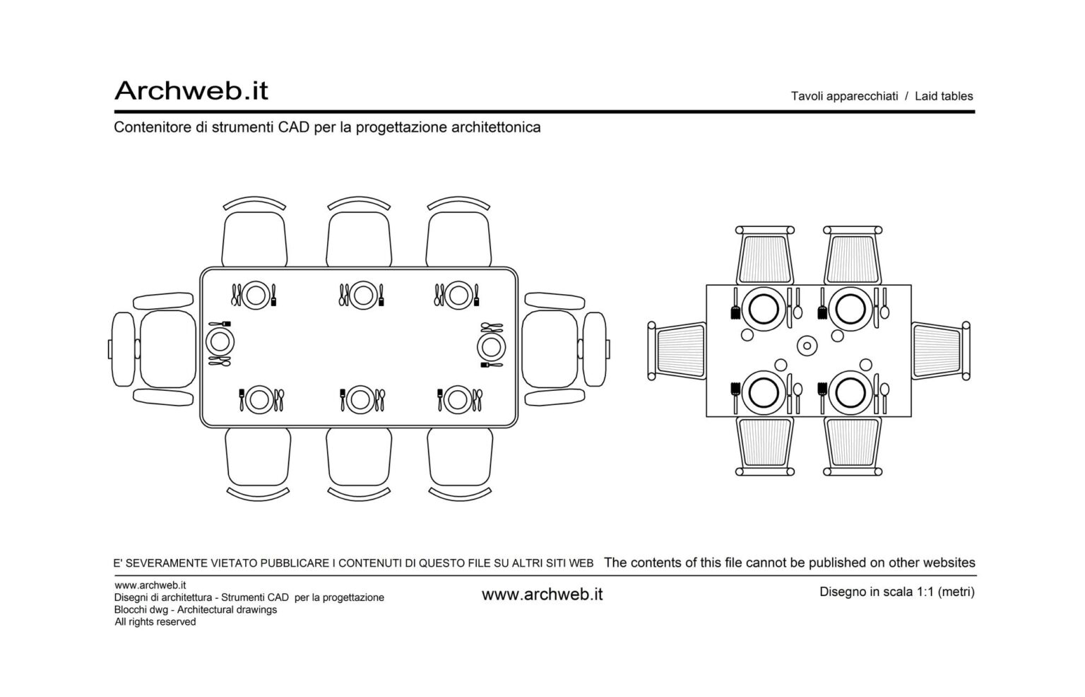 Tavoli - Archweb dwg