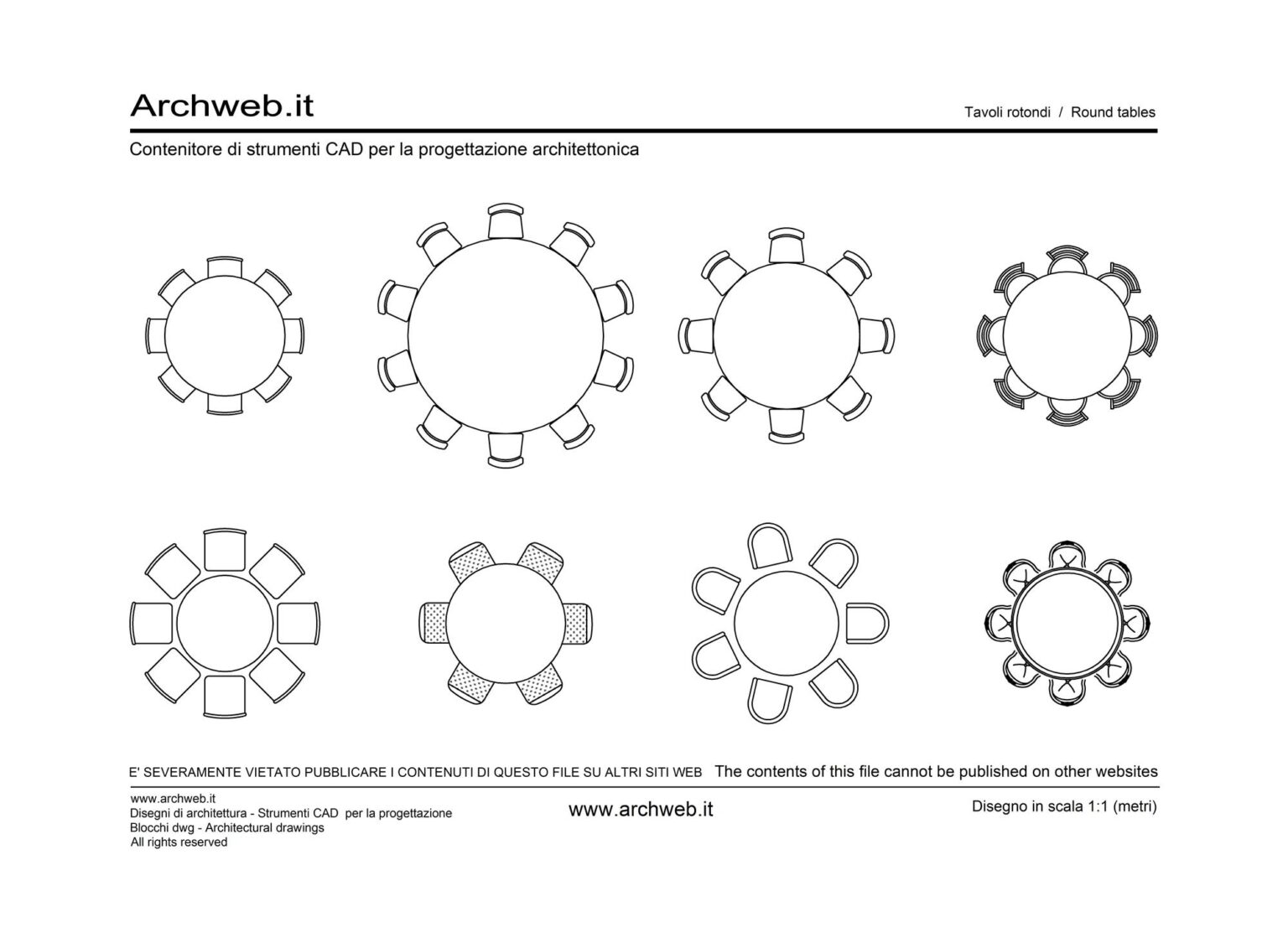 Plan für runde Tische 04 - Archweb dwg