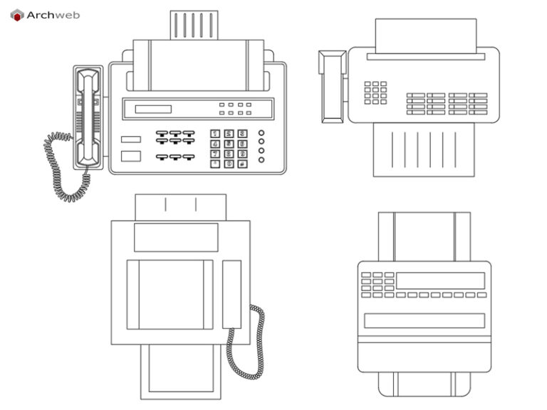 Office accessories - telephones dwg