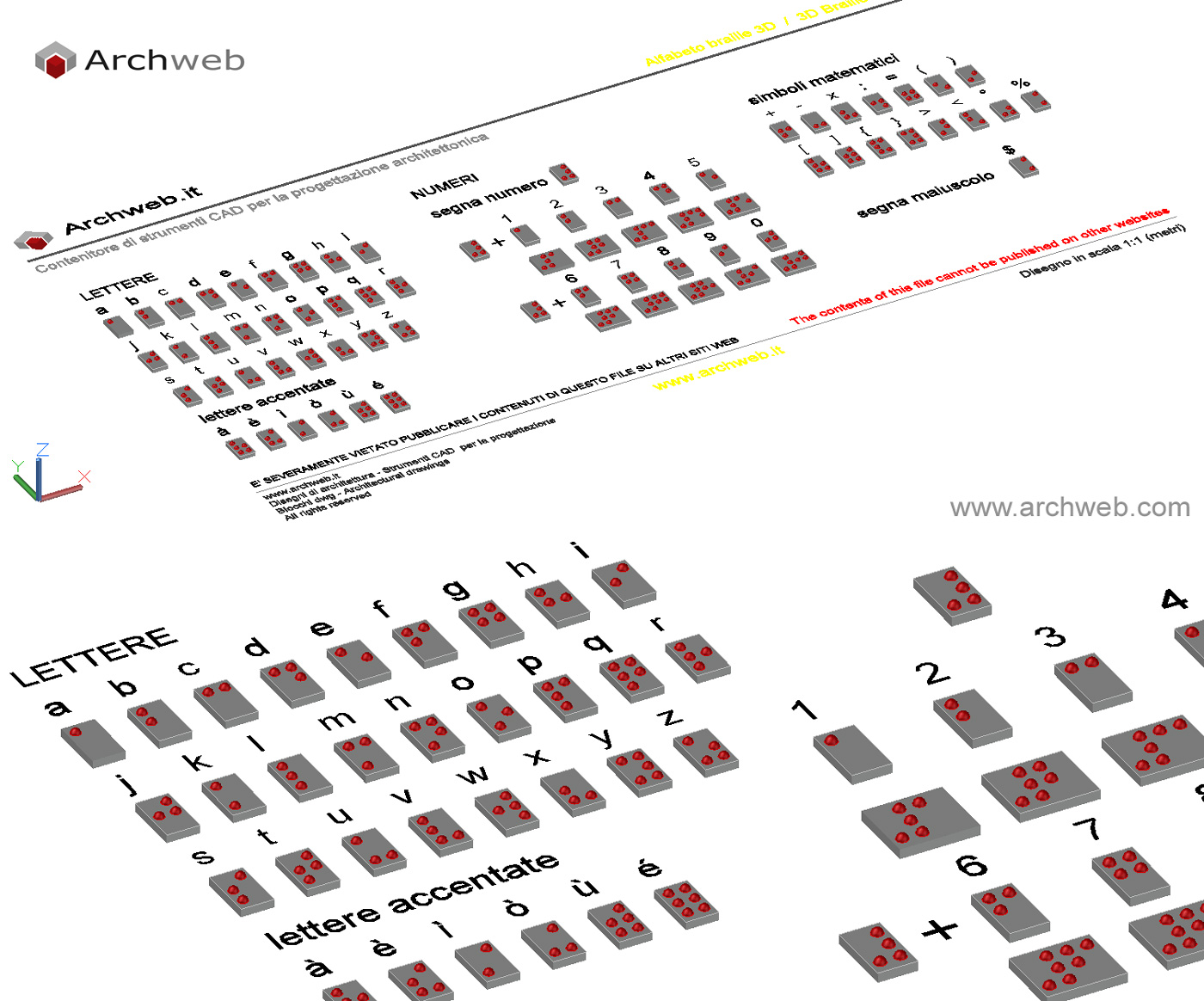 3D Braille Alphabet - Archweb dwg