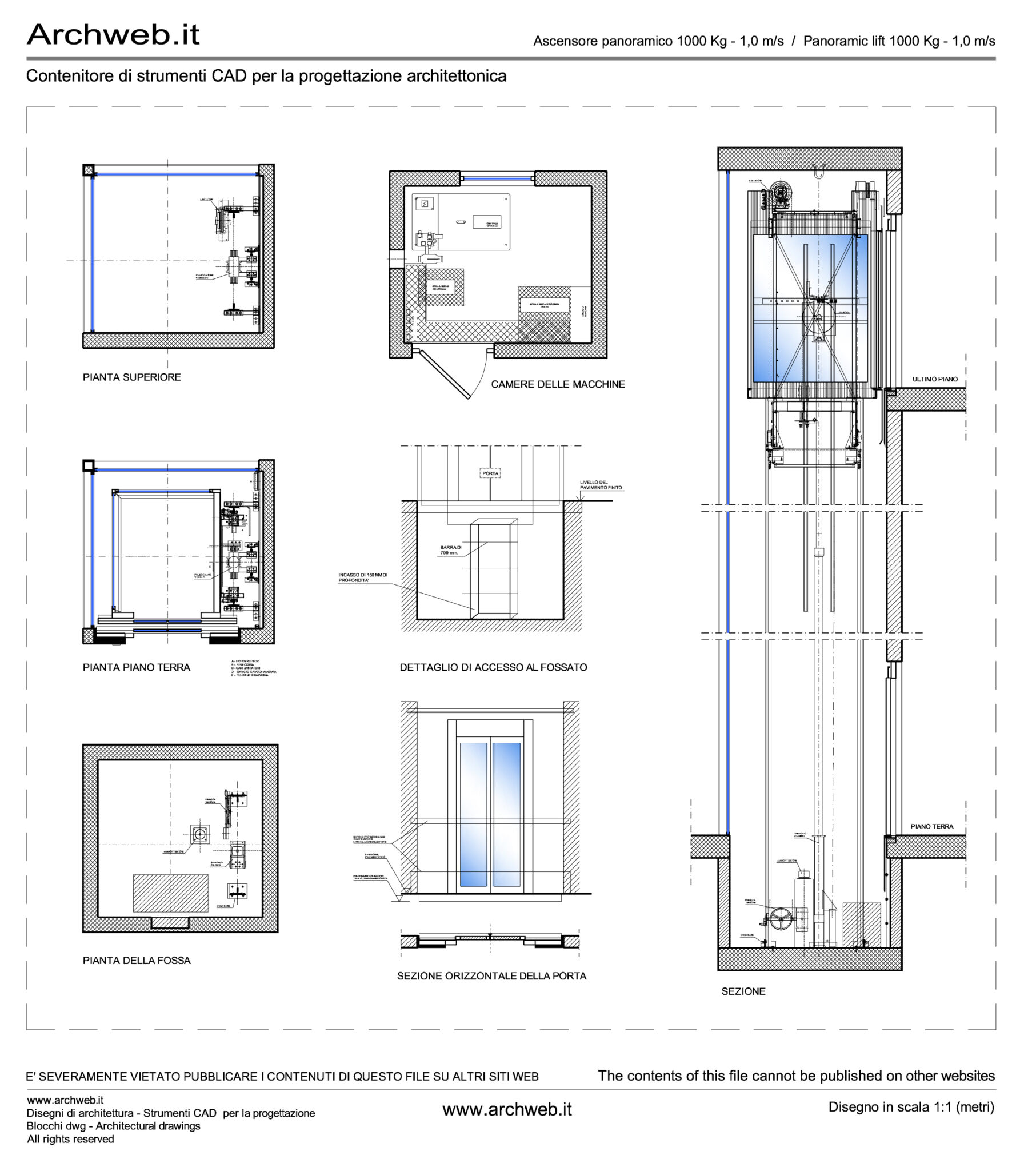 Panoramic elevator - Archweb dwg