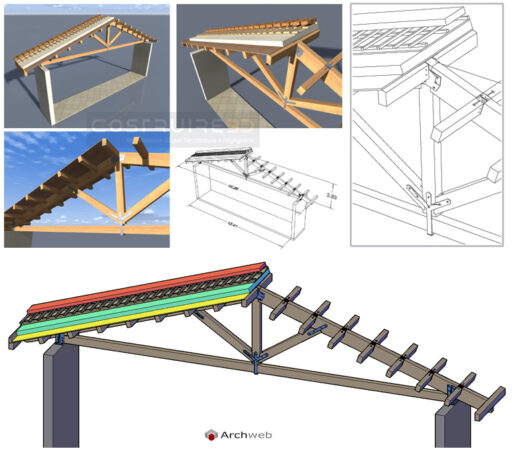 Capriata in legno lamellare 3D - Archweb