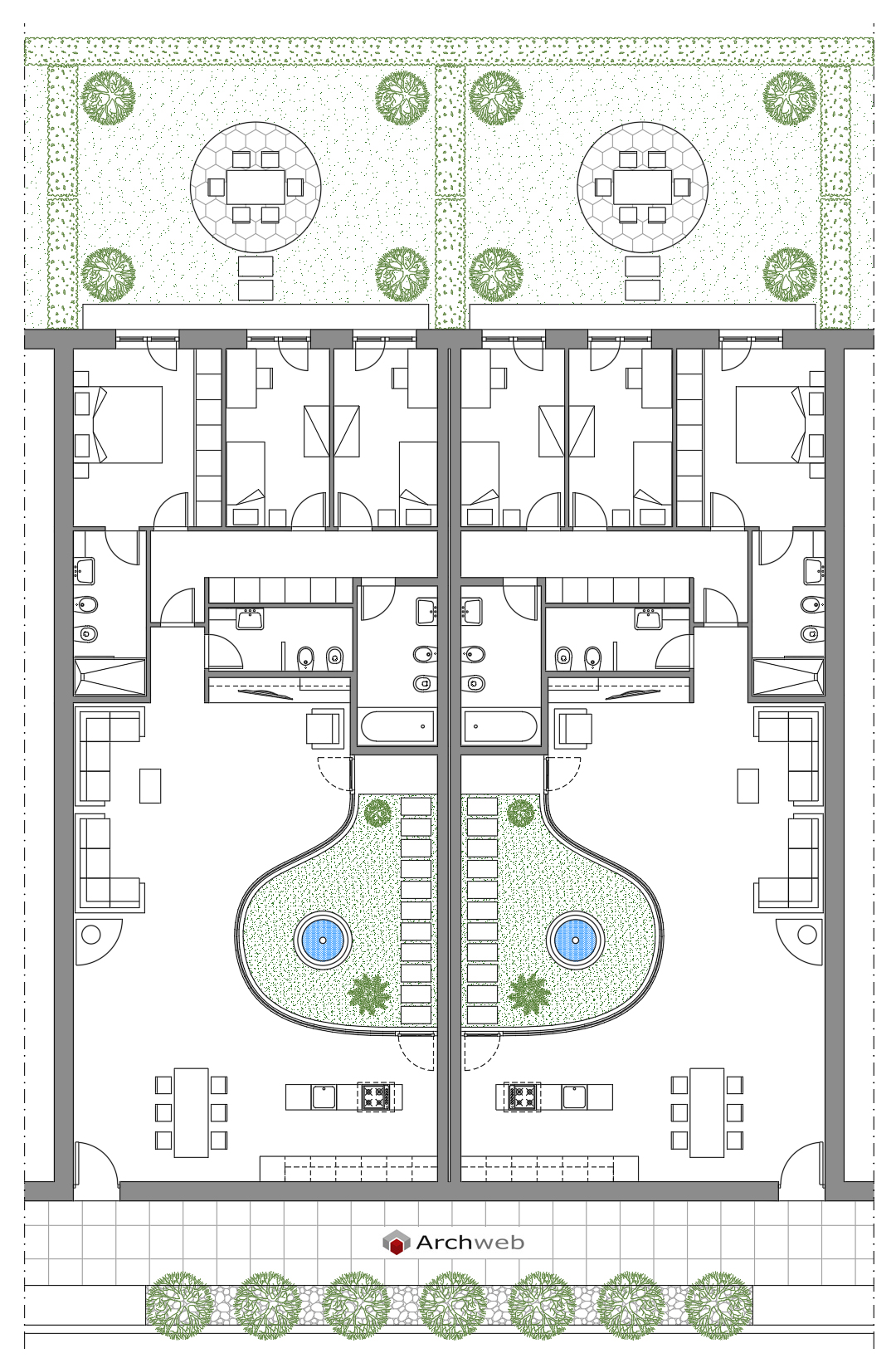 House with patio 02 - Archweb dwg