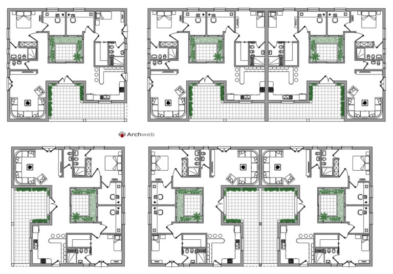 Maison avec patio 09 - Archweb dwg