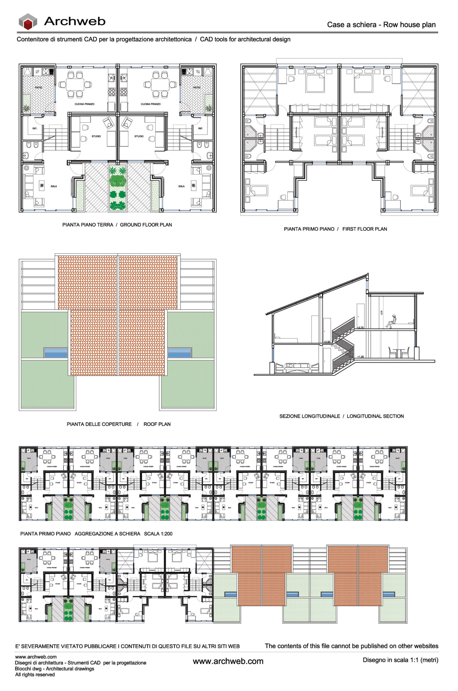 Maisons mitoyennes 20 - Archweb dwg