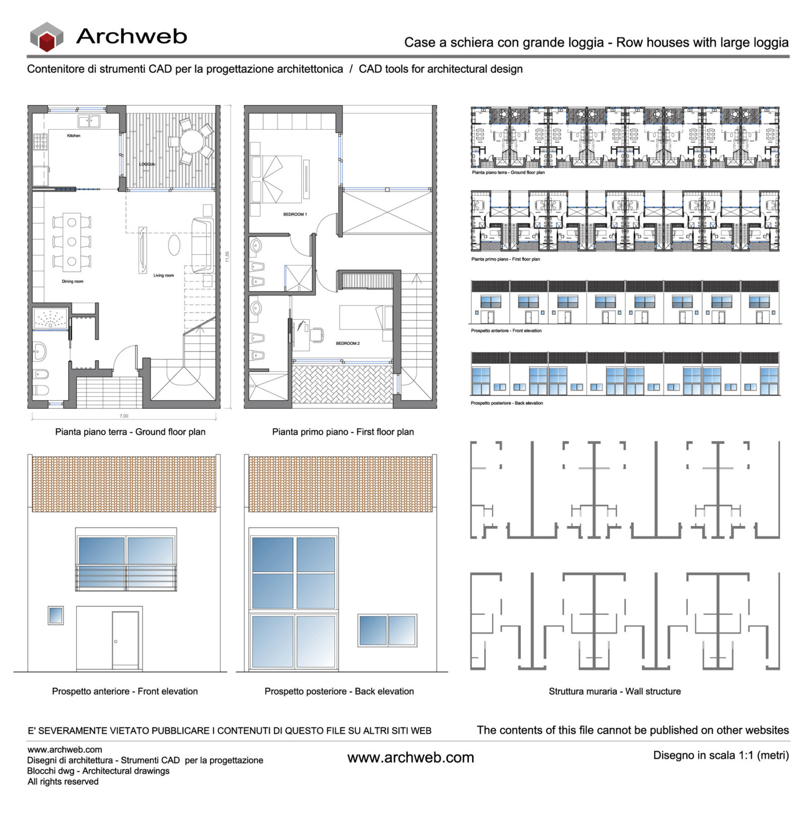 Casas em banda 21 - Archweb dwg