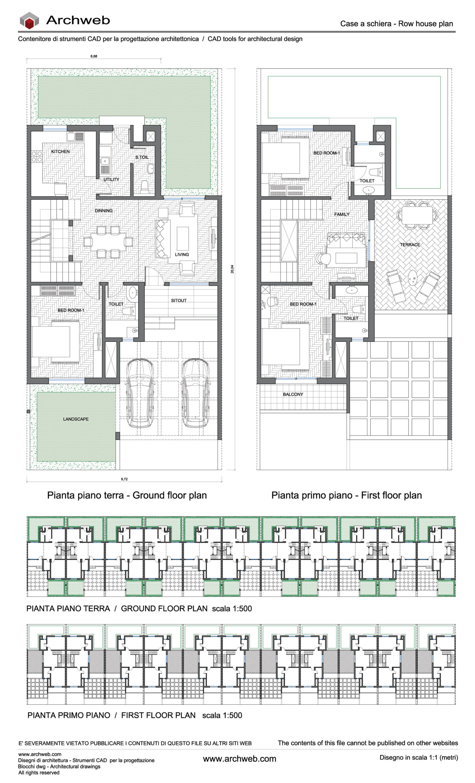 Casas adosadas 28 - Archweb dwg