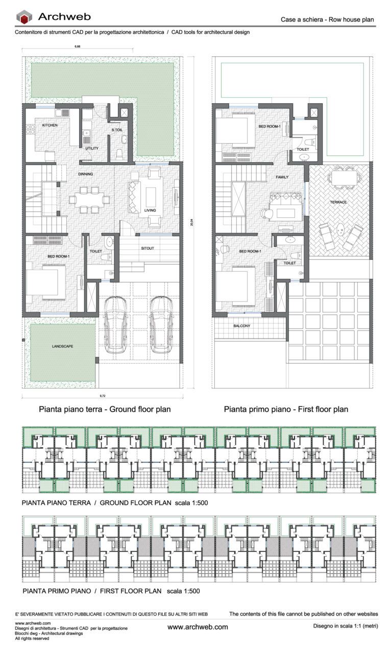 Casas adosadas 28 - Archweb dwg