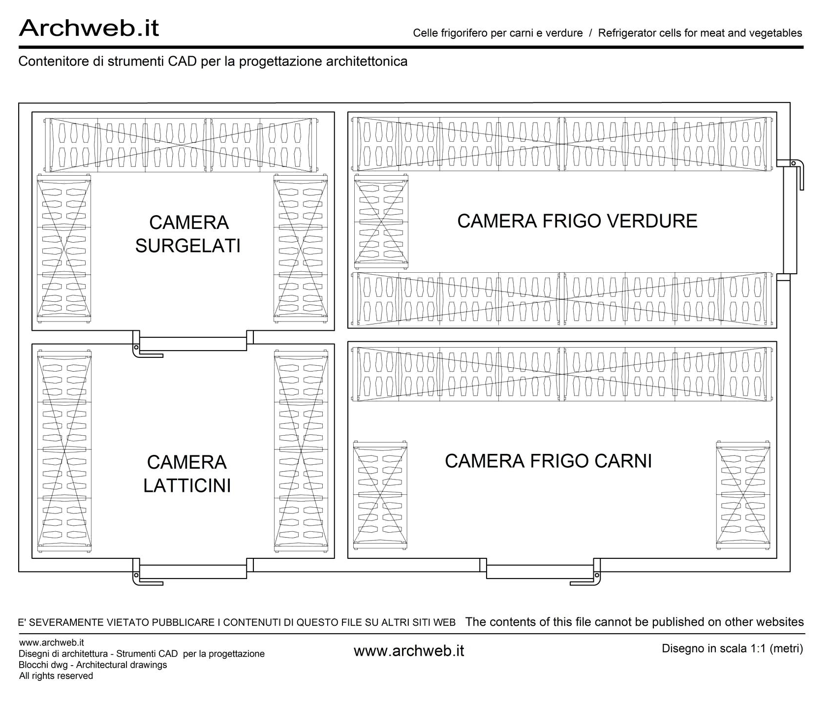 Cella frigorifero carni verdure - Archweb