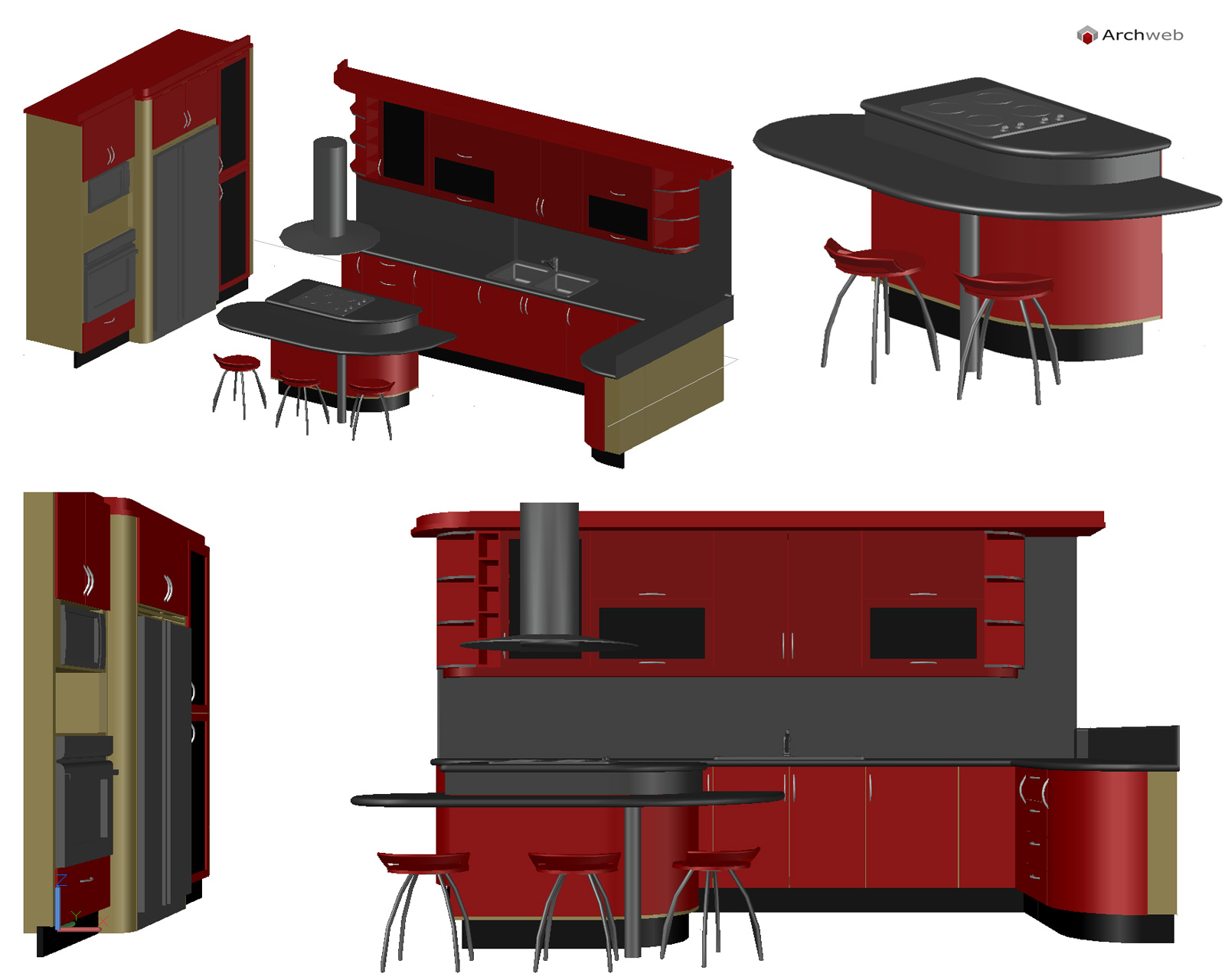 Cucina 3D 04 - Archweb dwg