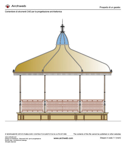 Gazebo in elevation 1 - Archweb dwg