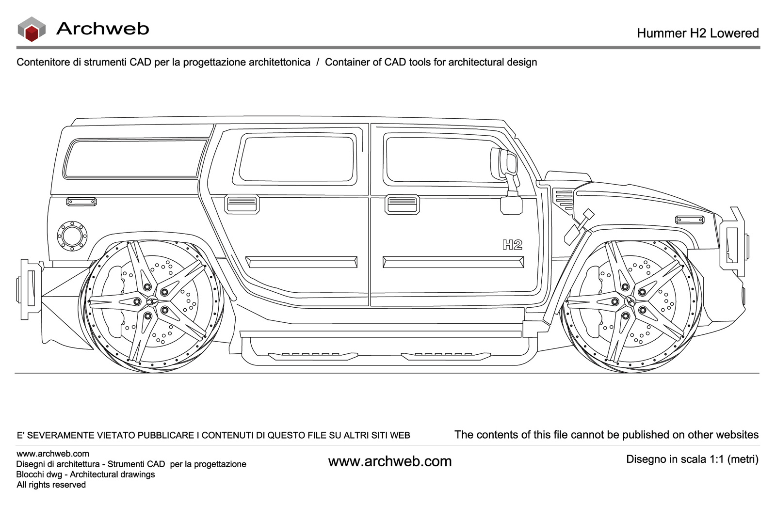 Hummer H2 surbaissé - Archweb dwg