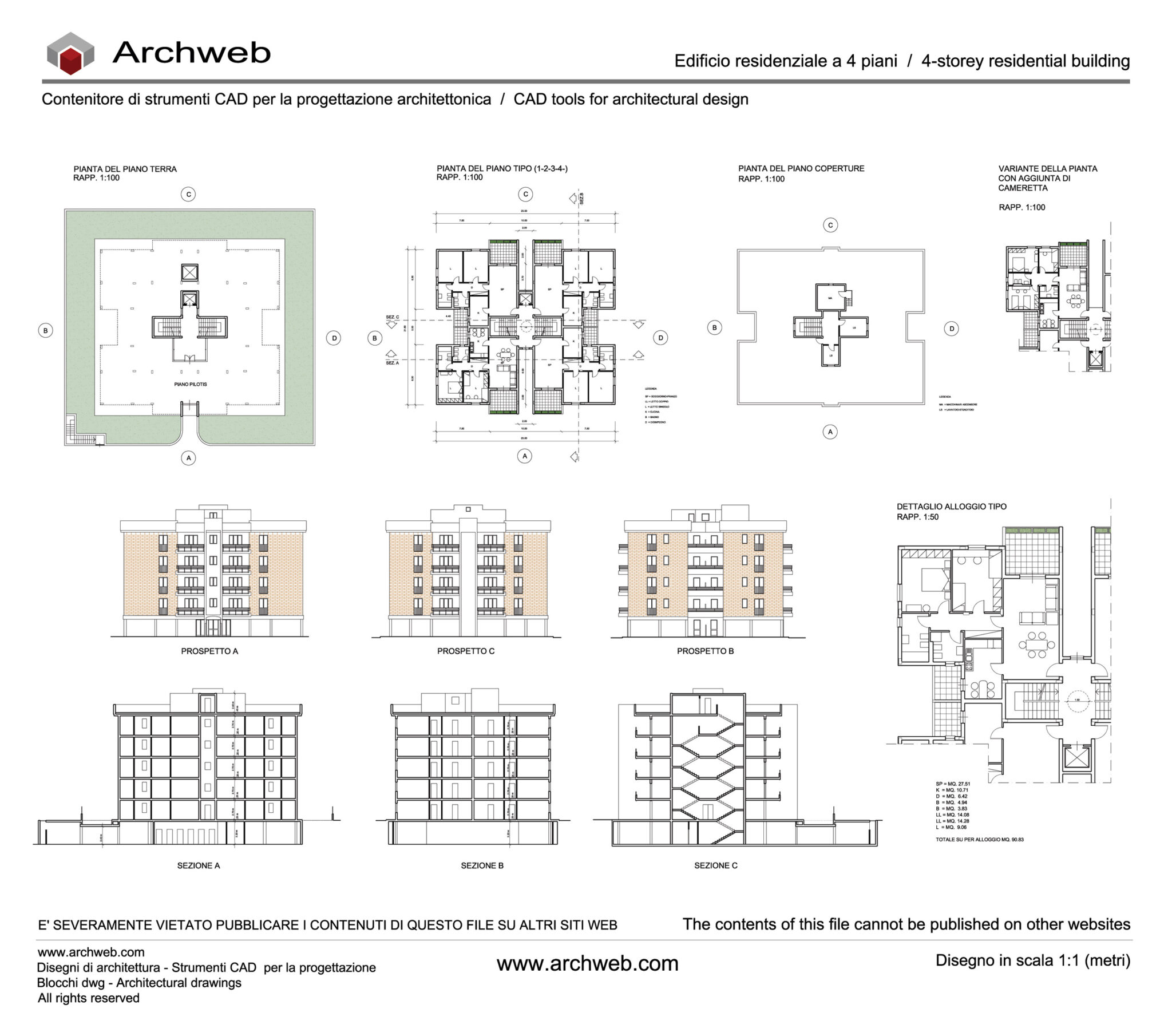 Palazzina residenziale 04 - Archweb dwg
