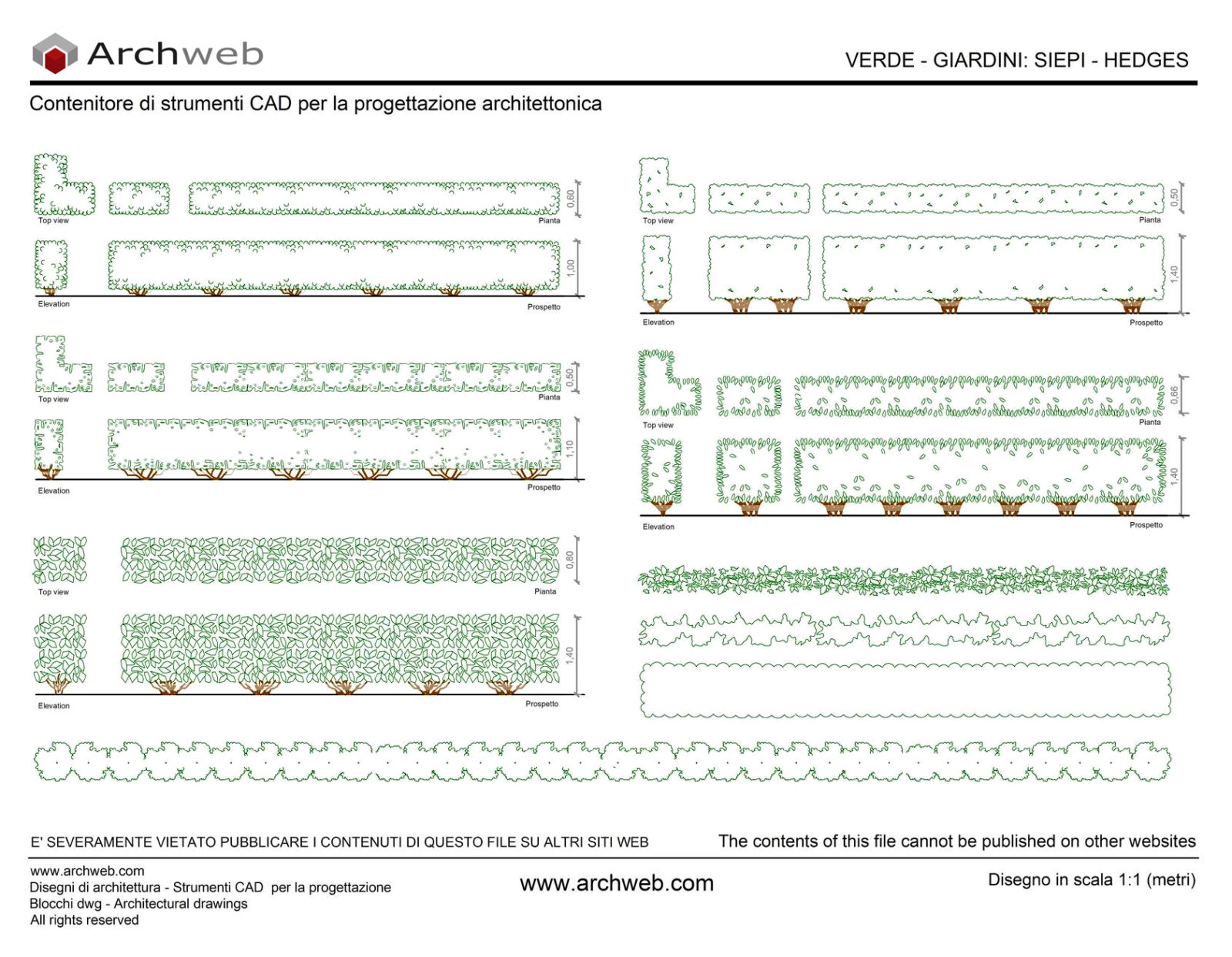 Dessins de parterres de haies - Archweb dwg
