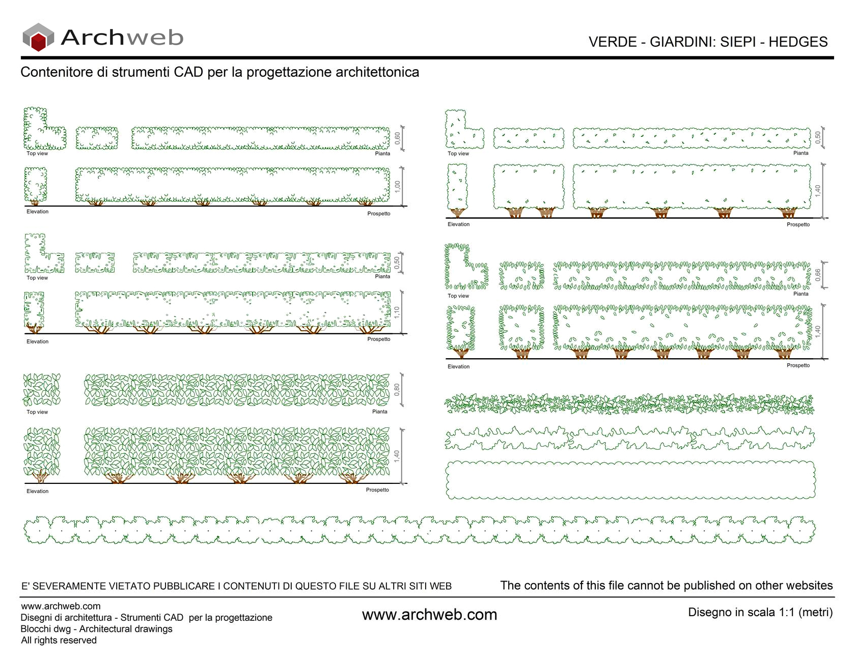 Dessins de parterres de haies - Archweb dwg
