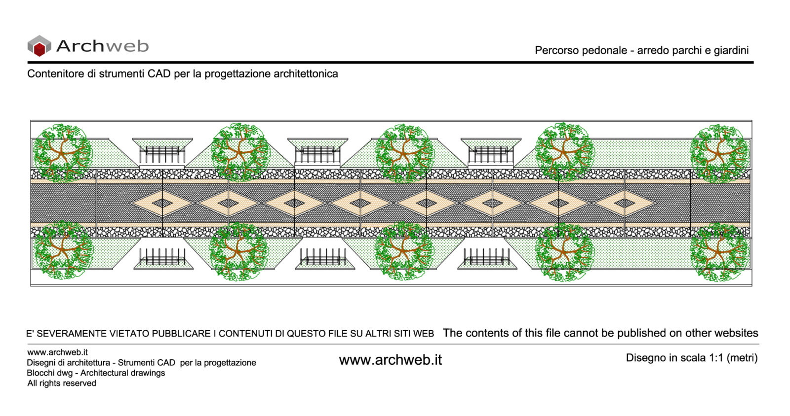 Pedestrian path pav. 3 - Archweb dwg