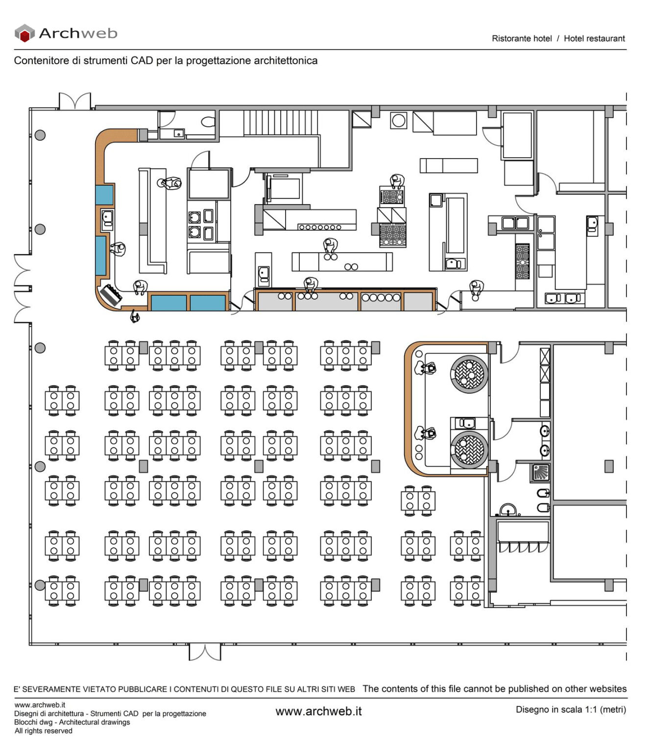 Hotel restaurant 01 - Archweb dwg