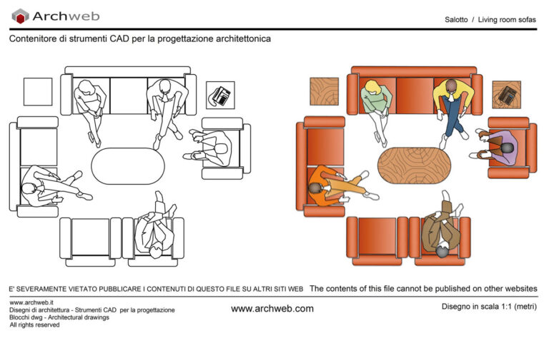 Salotto con persone sedute - Archweb
