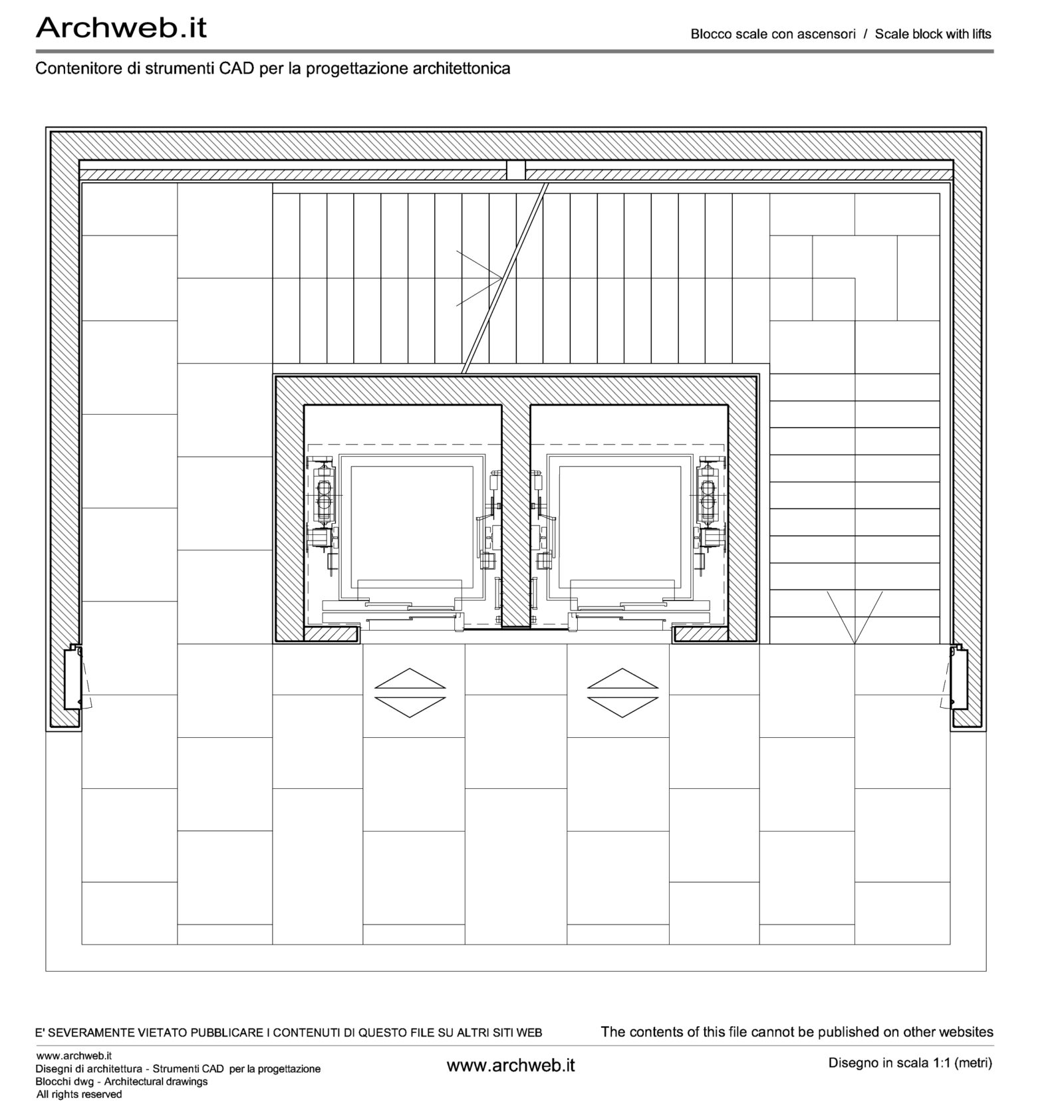 Escalera de ascensor 03 - Archweb dwg