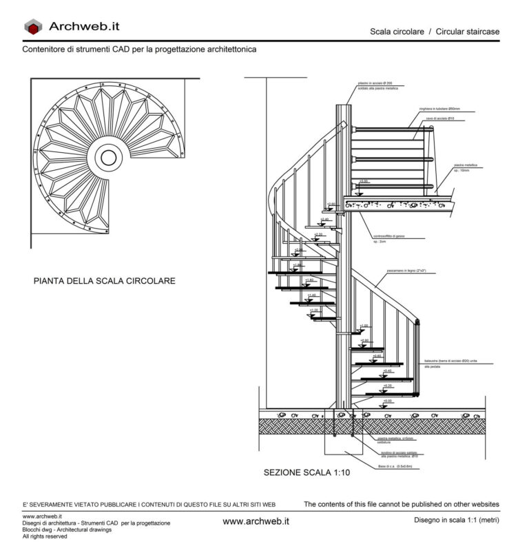 Escalera circular 06 - Archweb dwg