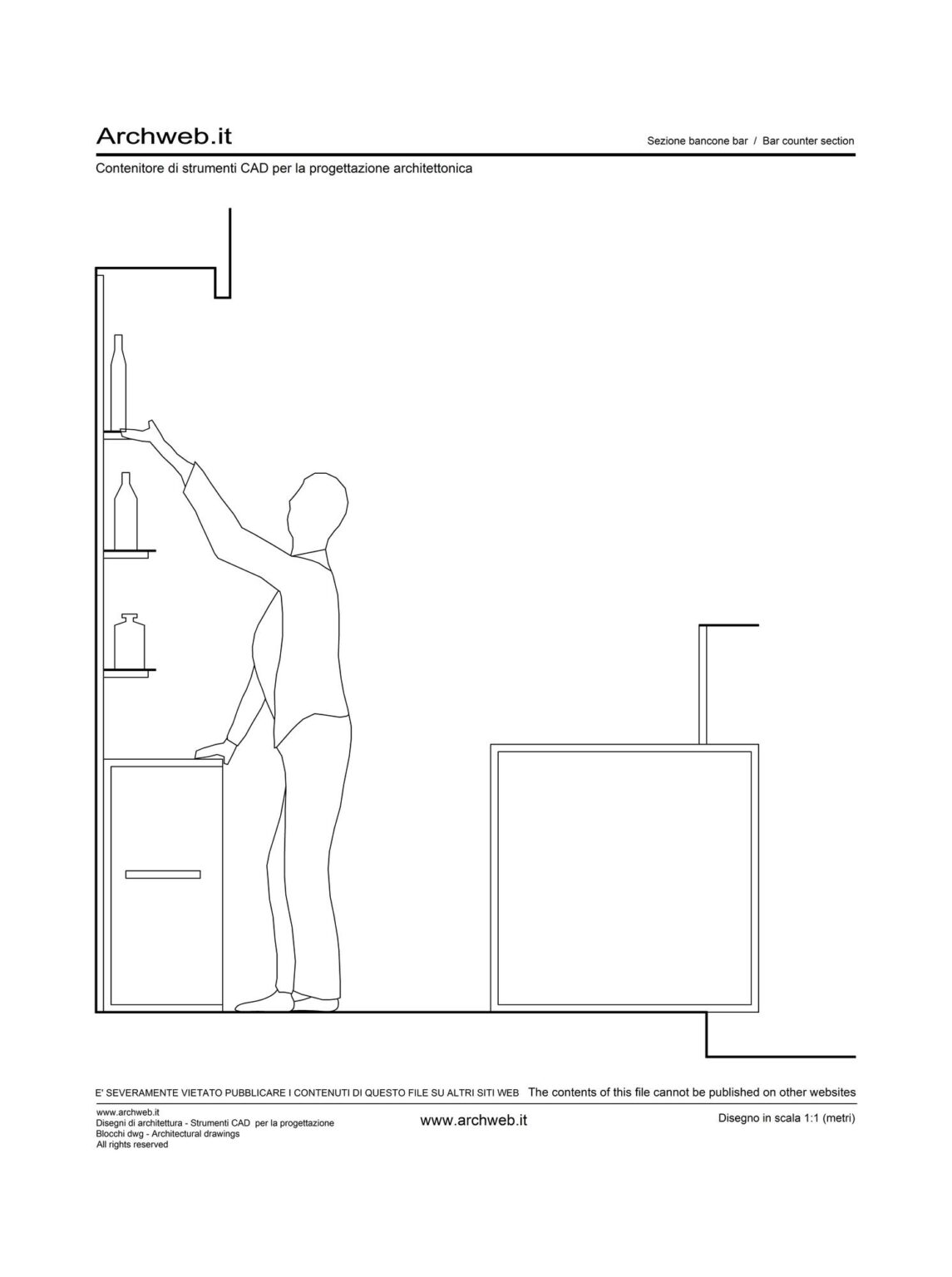 Bar counter section 04 - Archweb dwg