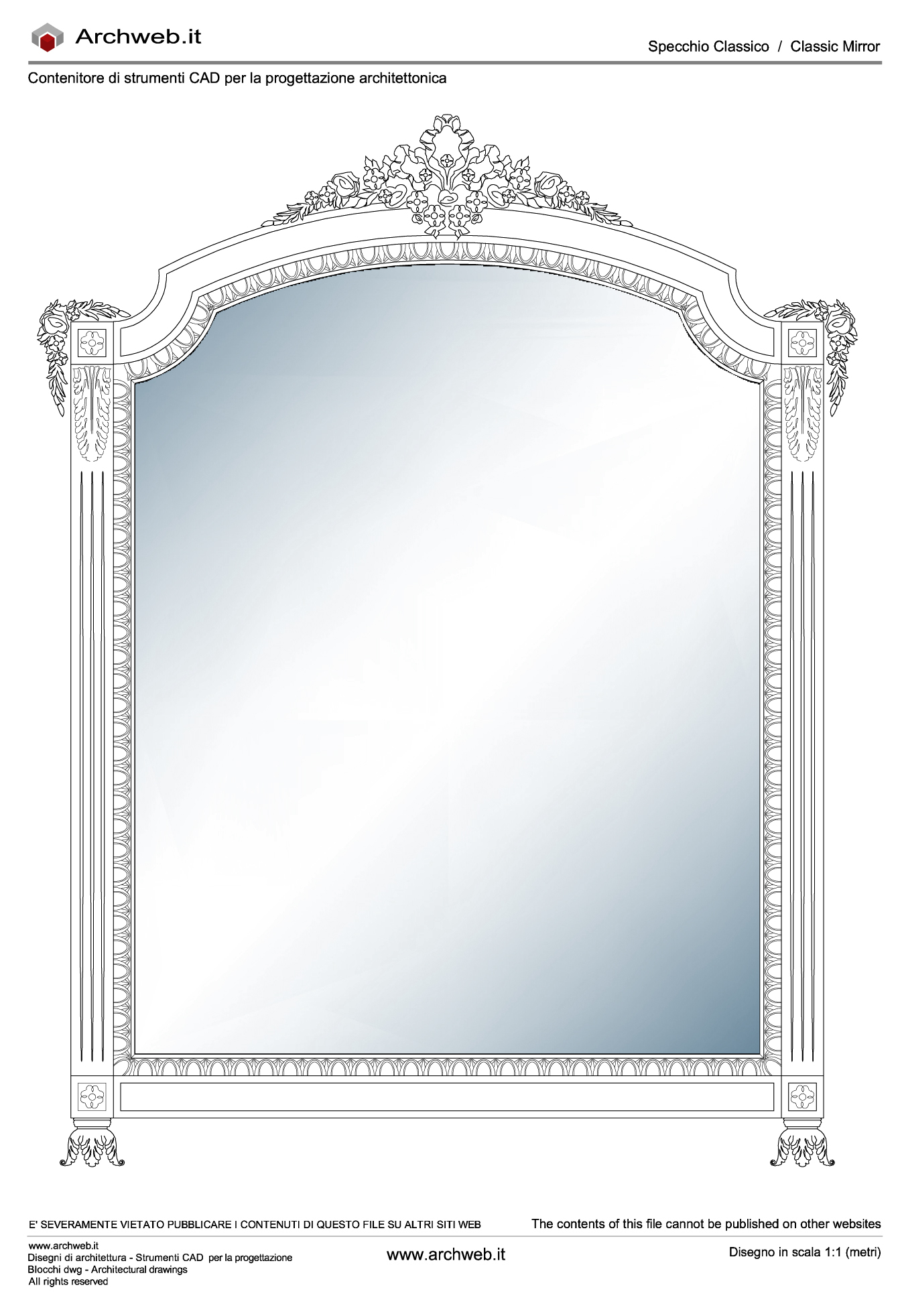 Specchio classico 03 - Archweb dwg