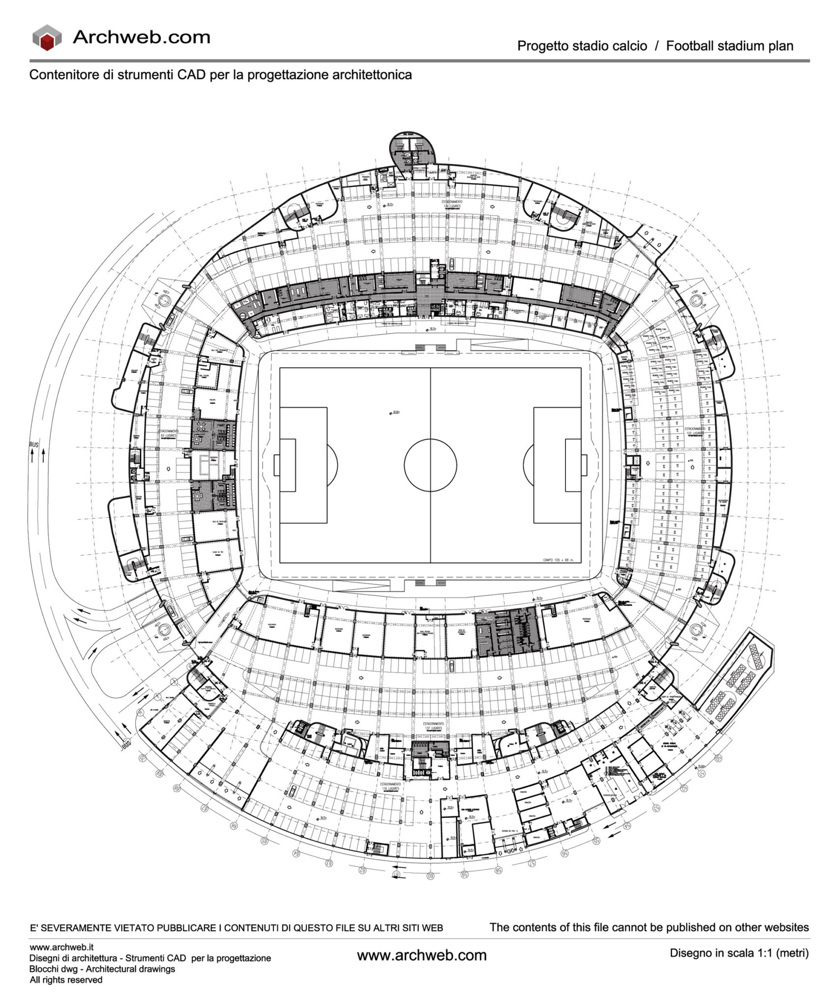Football Stadium 03 - Archweb dwg