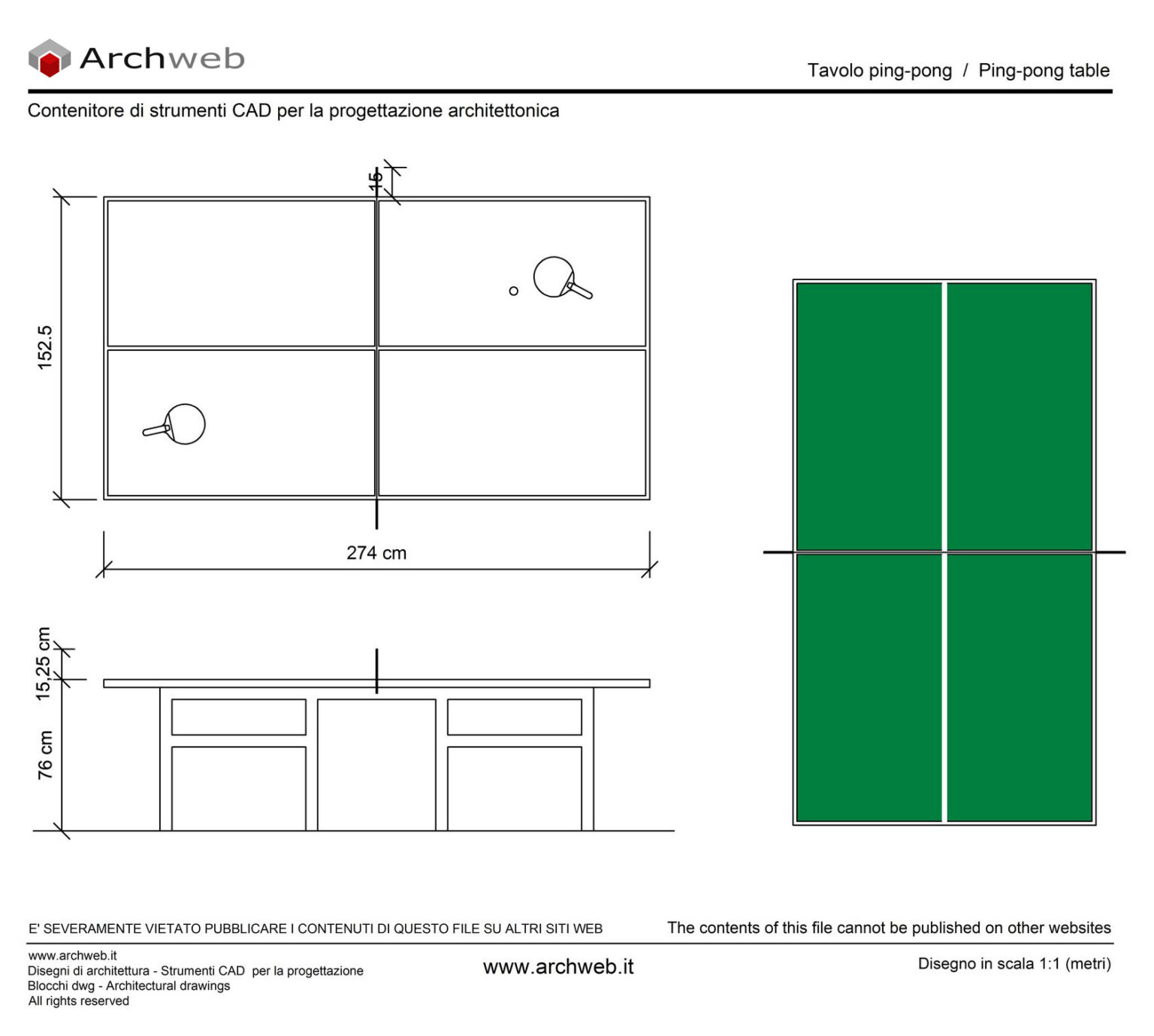 Ping pong table 01 - Archweb dwg