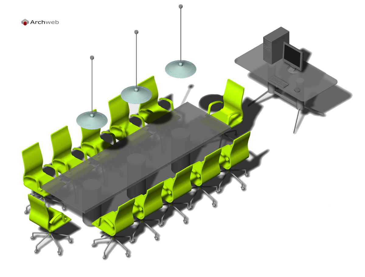 Tavolo riunioni 3D 05 - Archweb dwg