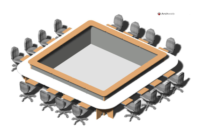 3D Meeting Table 07 - Archweb dwg
