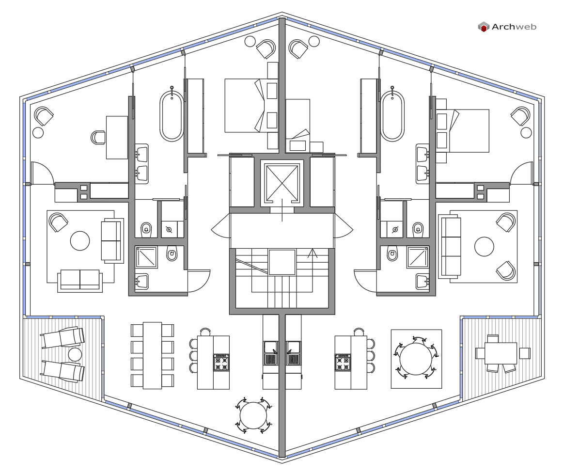 Torre Residencial 10 - Archweb dwg
