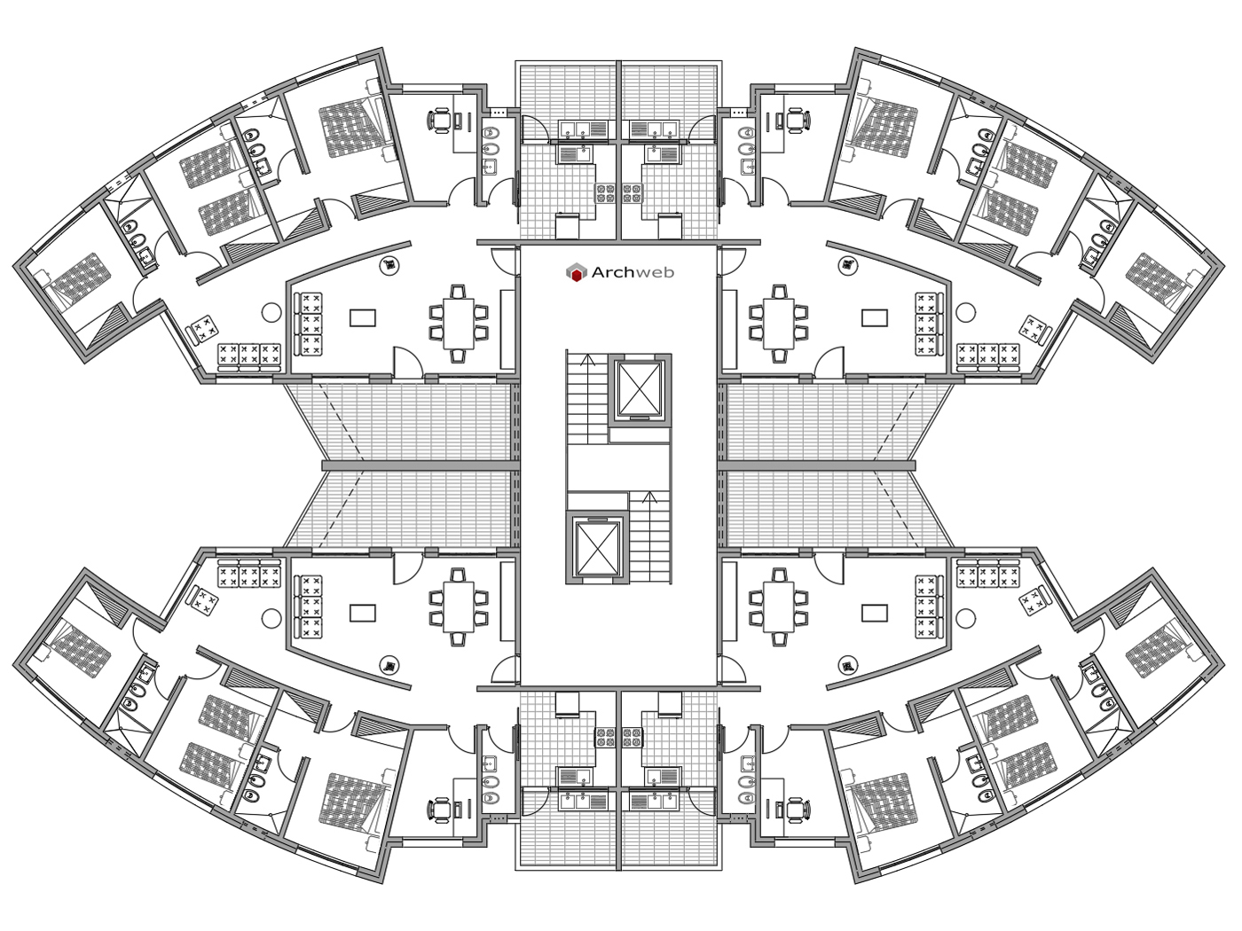 Torre Residencial 13 - Archweb dwg