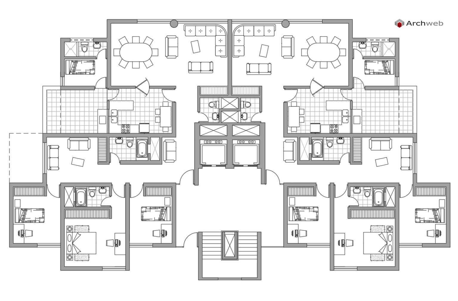 Torre Residencial 03 - Archweb dwg
