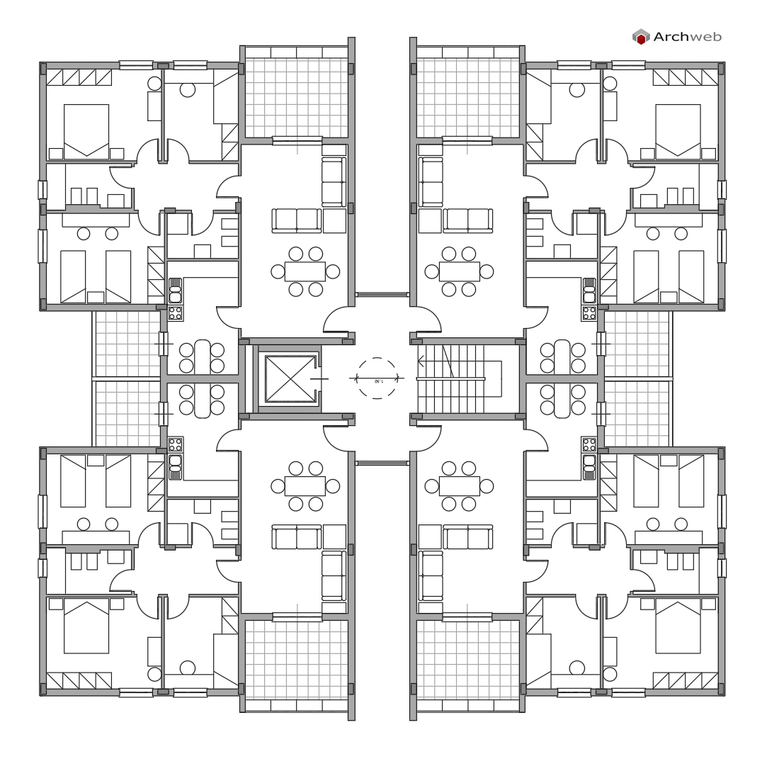 Torre Residencial 06 - Archweb dwg
