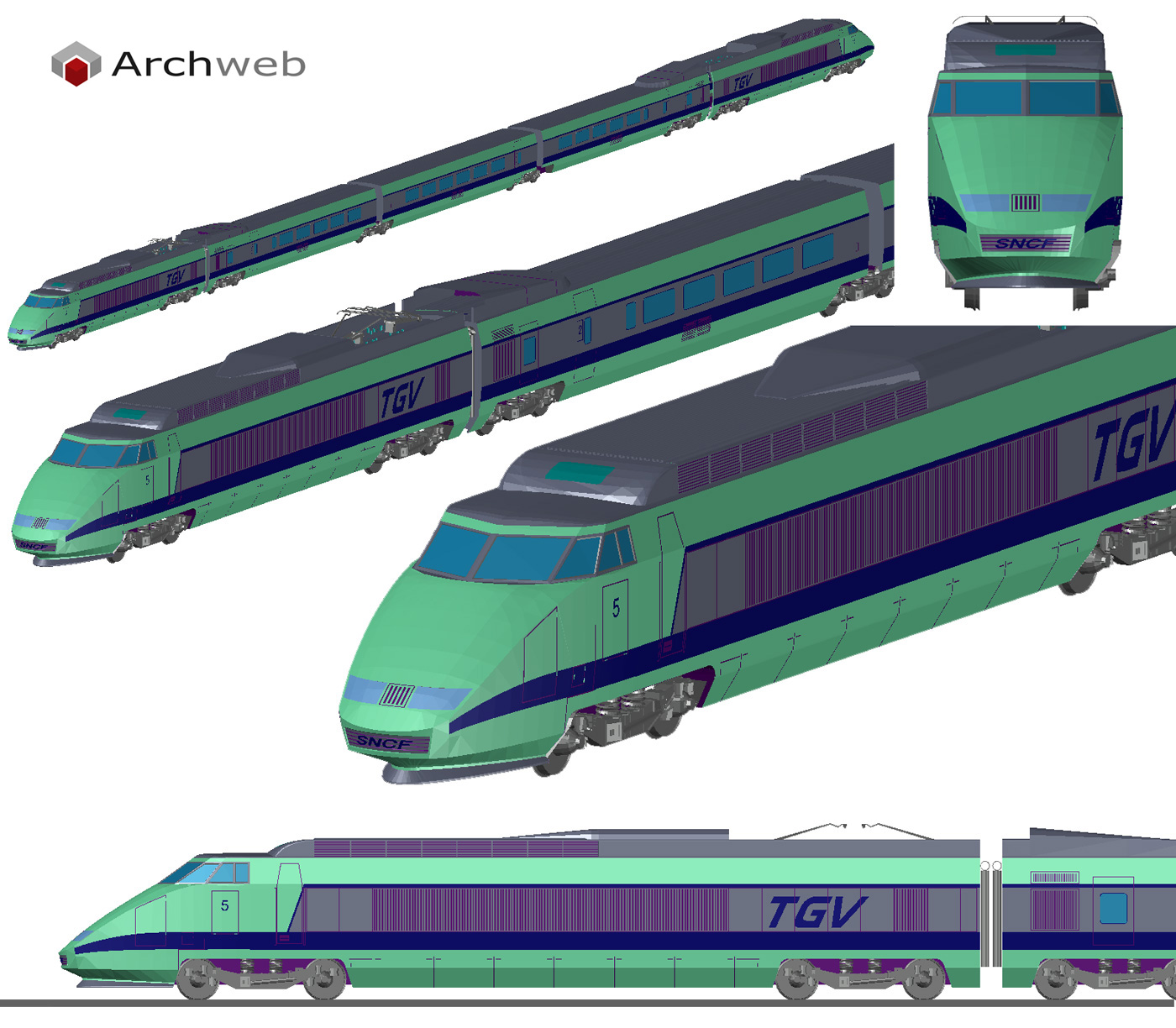 TGV Train 3D - Archweb dwg