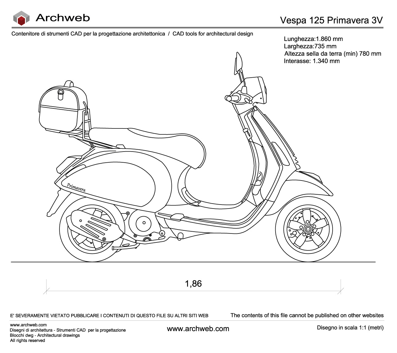 Vespa 125 Primavera 3V - Archweb dwg