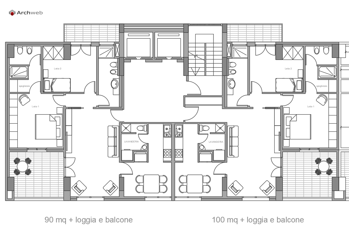 Casa in linea 03 - Archweb dwg